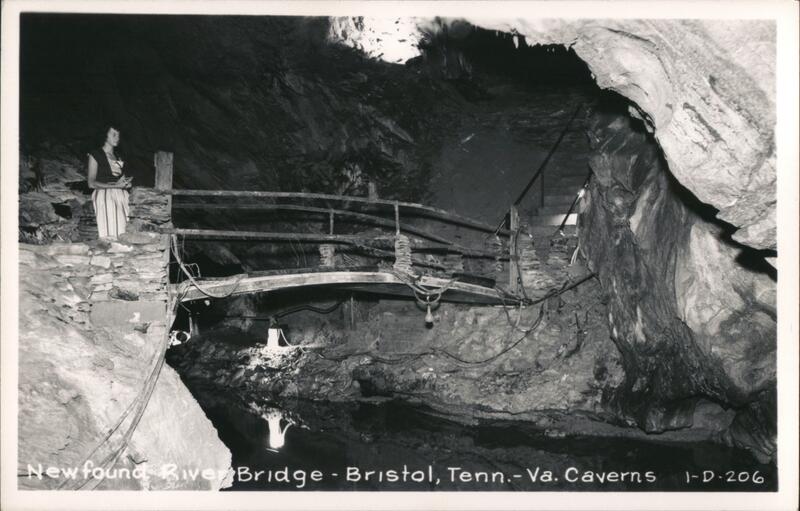 Newfound River Bridge, Bristol, TN-VA Caverns Tennessee Postcard