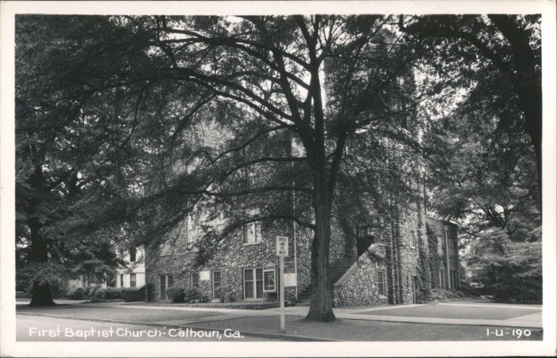 First Baptist Church, Calhoun, GA Georgia Postcard
