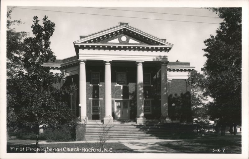 First Presbyterian Church Raeford, NC Postcard