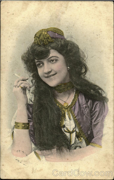 Exotic Dancer Smoking Cigarette Women