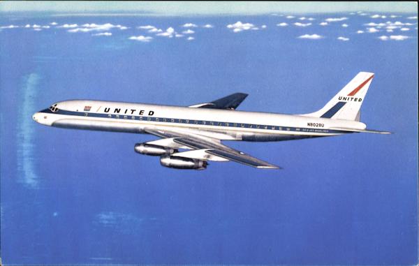 United Air Lines Dc-8 Jet Mainliner Aircraft