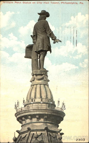 William Penn Statue On City Hall Tower Philadelphia, PA