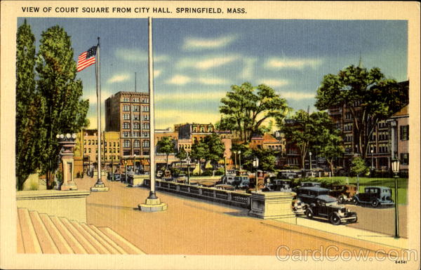 View Of Court Square From City Hall Springfield, MA
