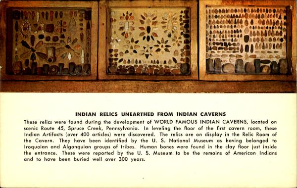 Indian Relics Unearthed From Indian Caverns Spruce Creek, PA
