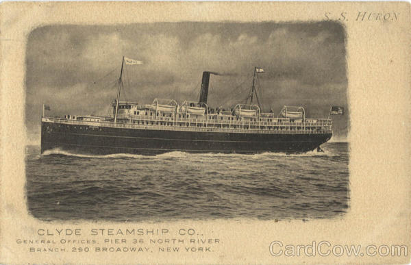 Clyde Steamship Co S.S. Huron Boats, Ships