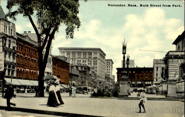 Main Street From Park Worcester, MA