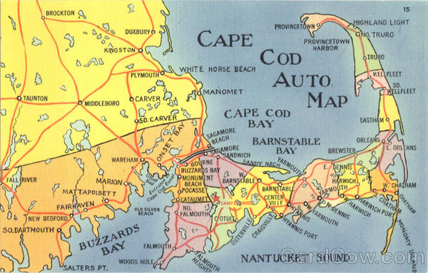 Cape Cod Auto Map Massachusetts