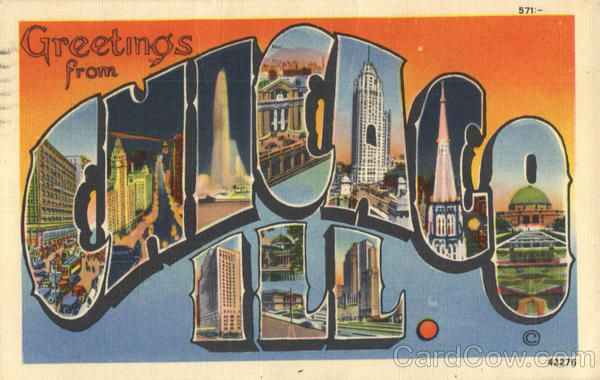 Greetings from Chicago Large Letter Illinois