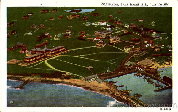 Old Harbor From The Air Block Island, RI
