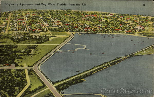 Highway Approach And Key West From The Air Florida