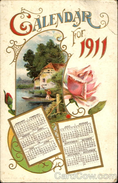Calendar For 1911 New Year's