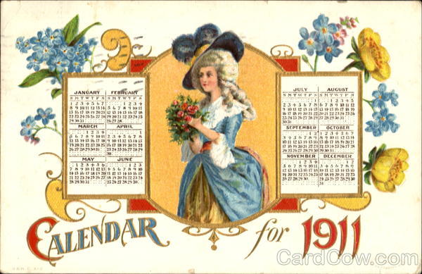 Calendar For 1911 New Year's