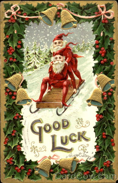 Elves on Sled Christmas