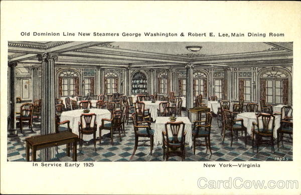 Old Dominion Line New Steamers George Washington & Robert E. Lee Main ...