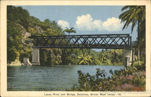Layou River And Bridge Dominica Caribbean Islands