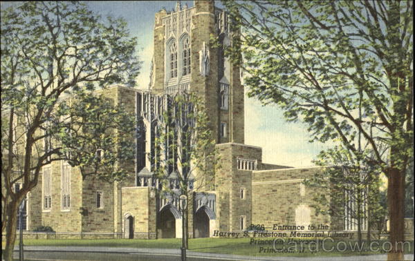 Entrance To The Harvey S. Firestone Memorial Library, Princeton ...