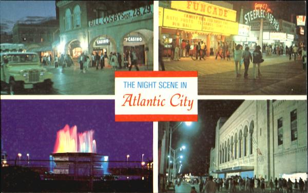 The Night Scene In Atlantic City New Jersey