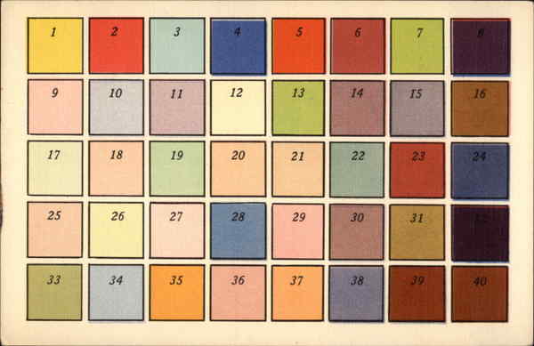 Rare FULLCOLOR Color Chart Advertising Rare FULLCOLOR Color Chart Advertising