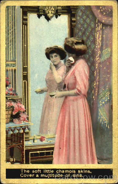 Lady looking into Mirror Women