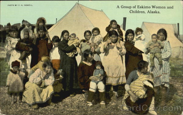 A Group Of Eskimo Women And Children Alaska Native Americana