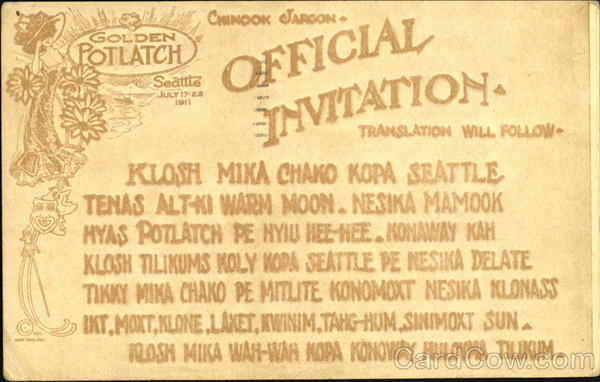 Golden Potlatch Official Invitation Seattle, WA