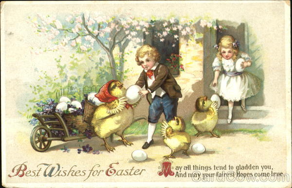 Best Wishes For Easter With Children