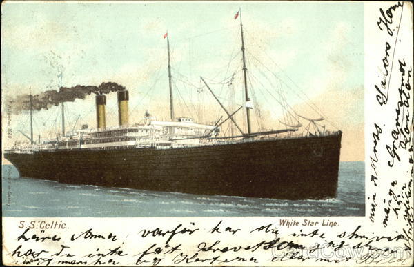 S. S. Celtic White Star Line Cruise Ships
