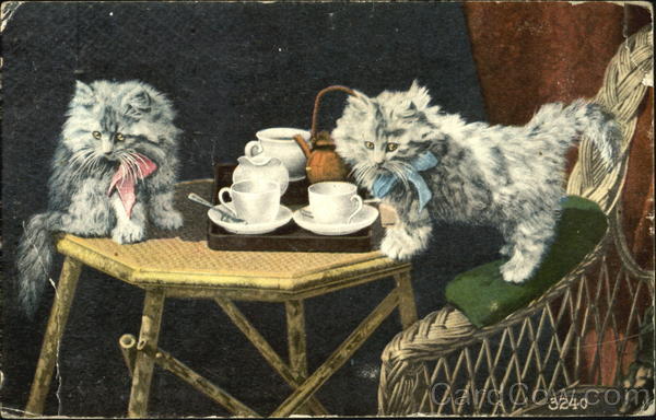 Cats Having Tea