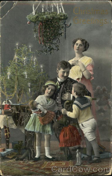A victorian Family on Christmas day Children