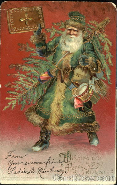 Santa in Green Robe Santa Claus