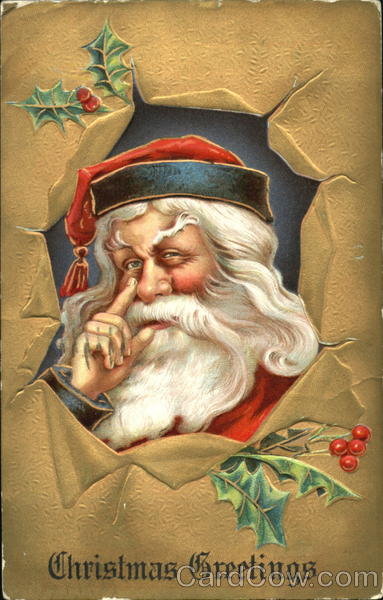 Santa touching his nose Santa Claus