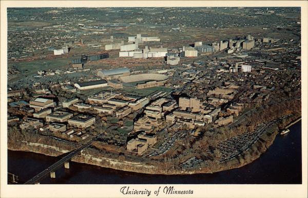 University of Minnesota campus, aerial view Minneapolis, MN