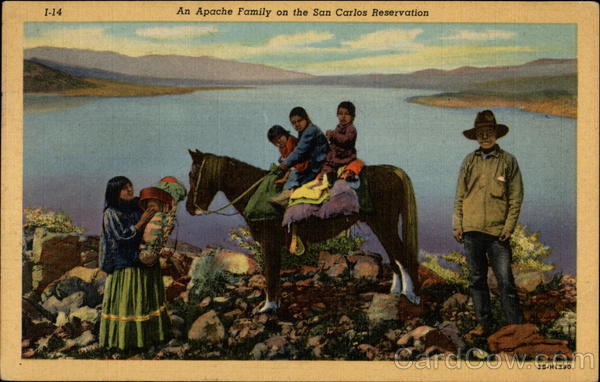 An Apache family on the San Carlos Reservation Native Americana