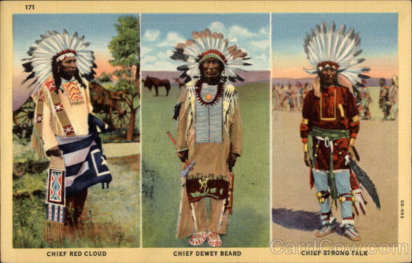 Chief Red Cloud, Chief Dewey Beard, Chief Strong Talk Native Americana