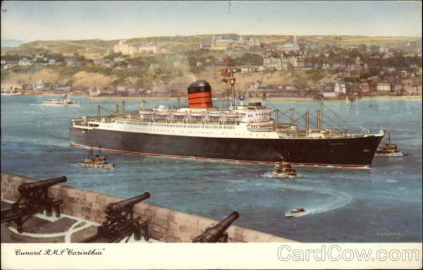 Cunard R.M.S. Corinthia coming into harbor Cruise Ships