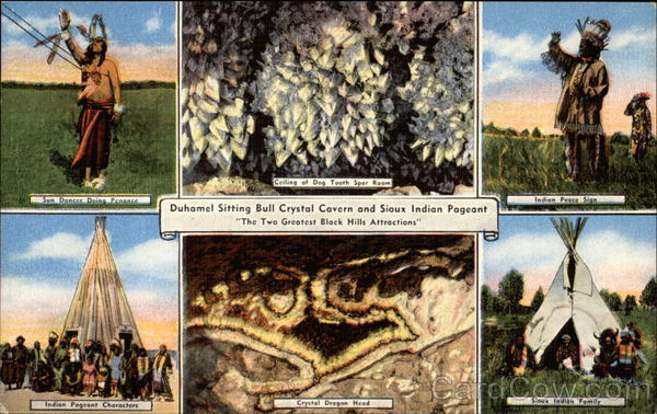 Duhamel Sitting Bull Crystal Cavern and Sioux Indian Pageant Black ...