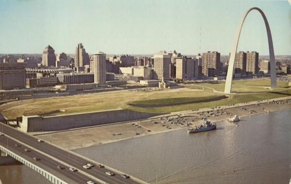 Poplar St. Bridge - Aerial Skyline St. Louis, MO