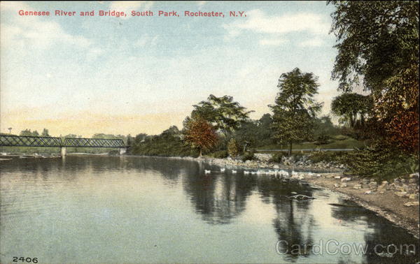 Genesee River and Bridge, South Park Rochester, NY