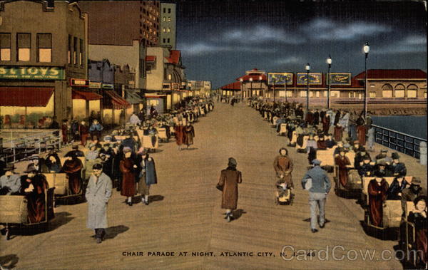 Chair Parade at Night Atlantic City, NJ