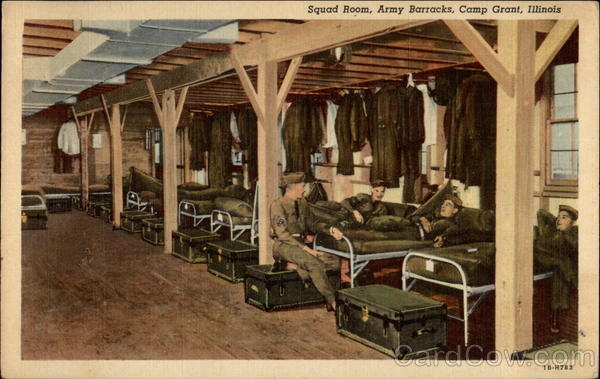 Squad Room at Army Barracks at Camp Grant Illinois