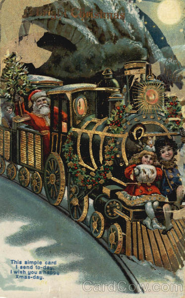 Santa with Children on Train Santa Claus