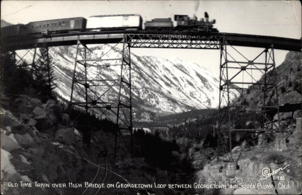 Old Time Train Over High Bridge on Georgetown Loop Between Georgetown ...