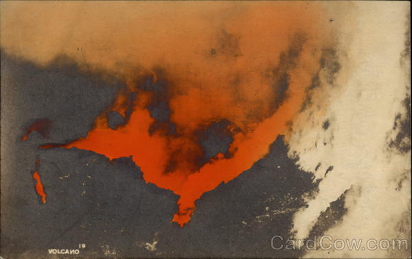 Volcano, Red Tinted Real Photo Hawaii