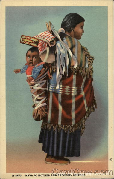 Navajo Mother and Papoose Arizona Native Americana