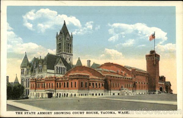 The State Armory Showing Court House Tacoma, WA
