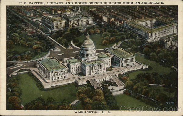 U.S. Capitol, Library and House Office Building from an Aeroplane ...