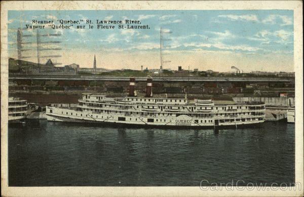 Steamer "Quebec", St. Lawrence River Steamers
