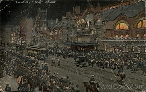 Coliseum at Night Chicago, IL