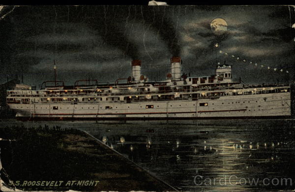 SS Roosevelt at Night Boats, Ships