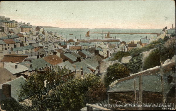 Bird's Eye View of Brixham from the Cavern England